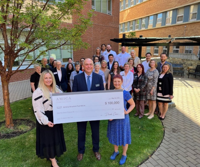 THE AMICA HELPING HANDS CHARITY ANNOUNCES $100,000 PLEDGE TO VICTORIA HOSPITALS FOUNDATION; AIMS ...